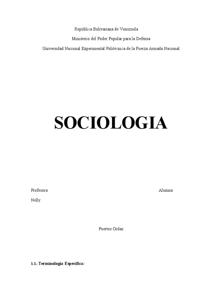 Terminología Especifica | PDF | Estatus social | Sociología