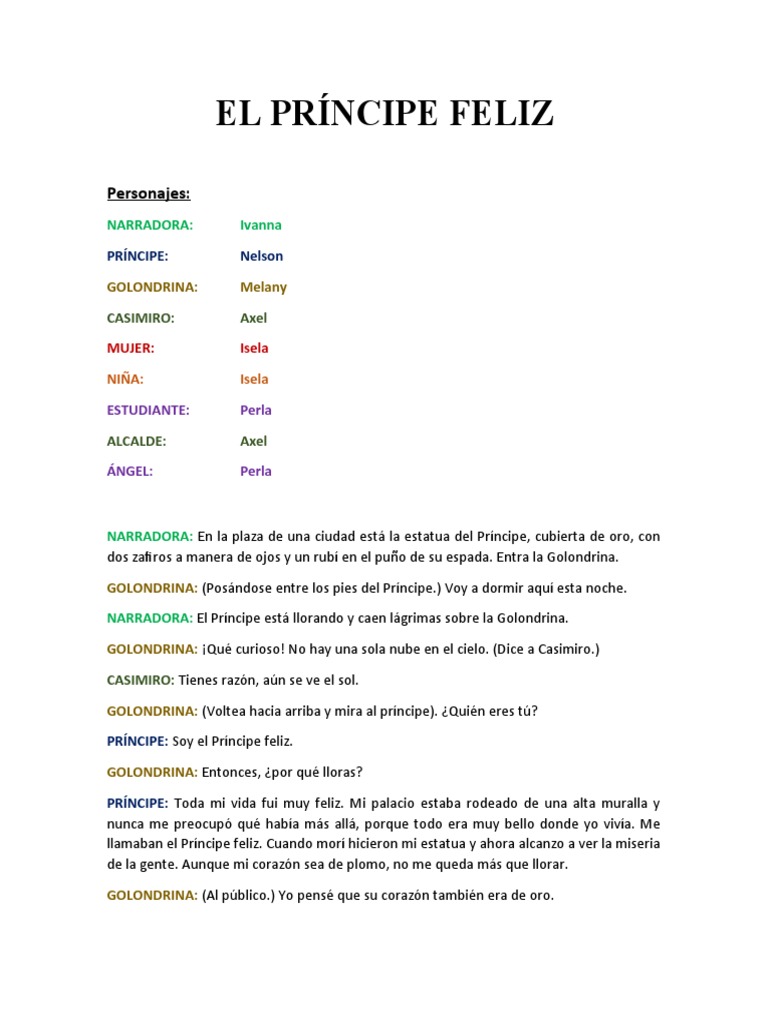 El Principe Feliz | PDF