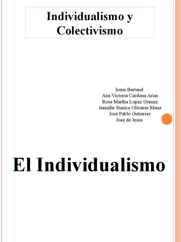 Individualismo y Colectivismo | PDF | Individualismo | Colectivismo