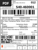 Sample of Shopee Way Bill | PDF