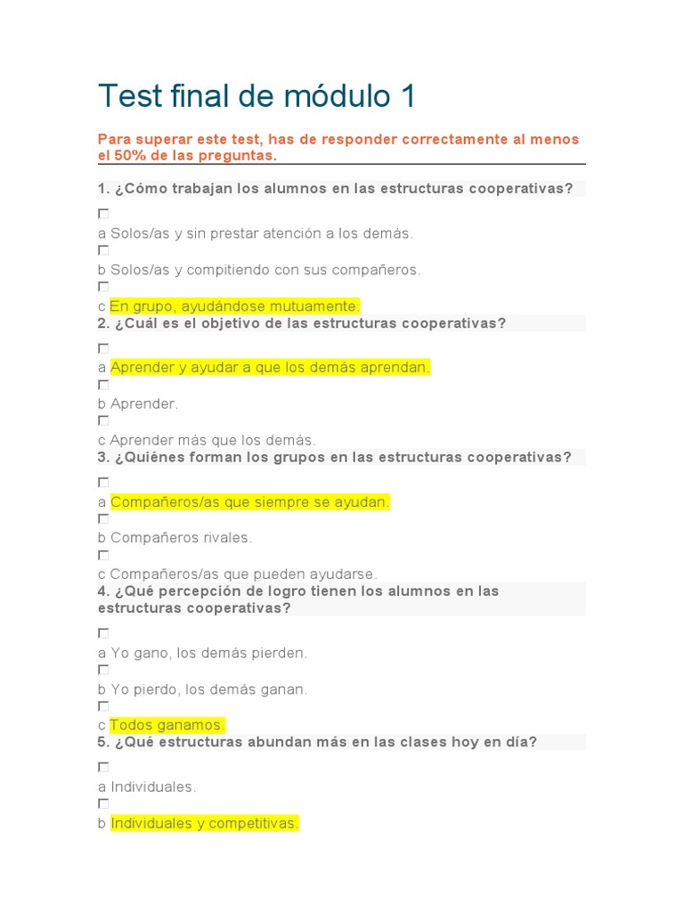 Evaluación de Aprendizaje Cooperativo | PDF