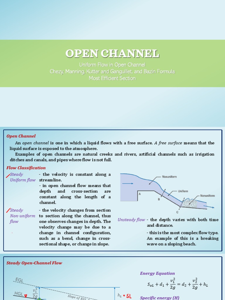 4.1 Open Channels - Uniform Flow | PDF | Continuum Mechanics ...