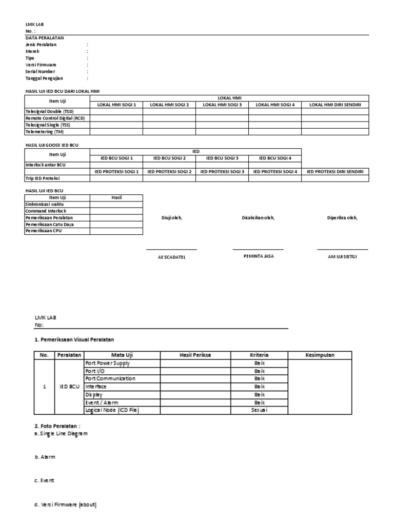 Form Uji IED BCU Sesuai GAP Analysis Rev1 | PDF