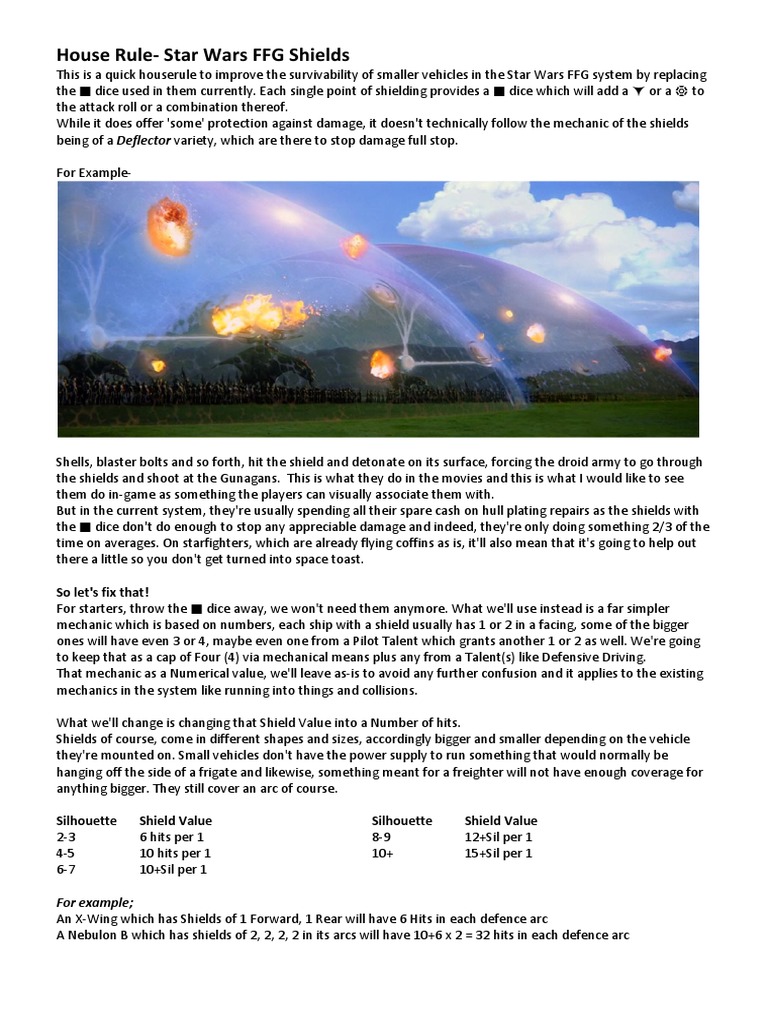 Enhanced Shields for Star Wars FFG | PDF | Military Technology