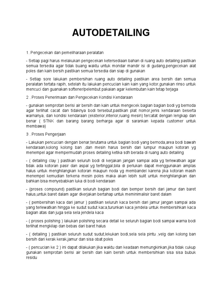Auto Detailing | PDF