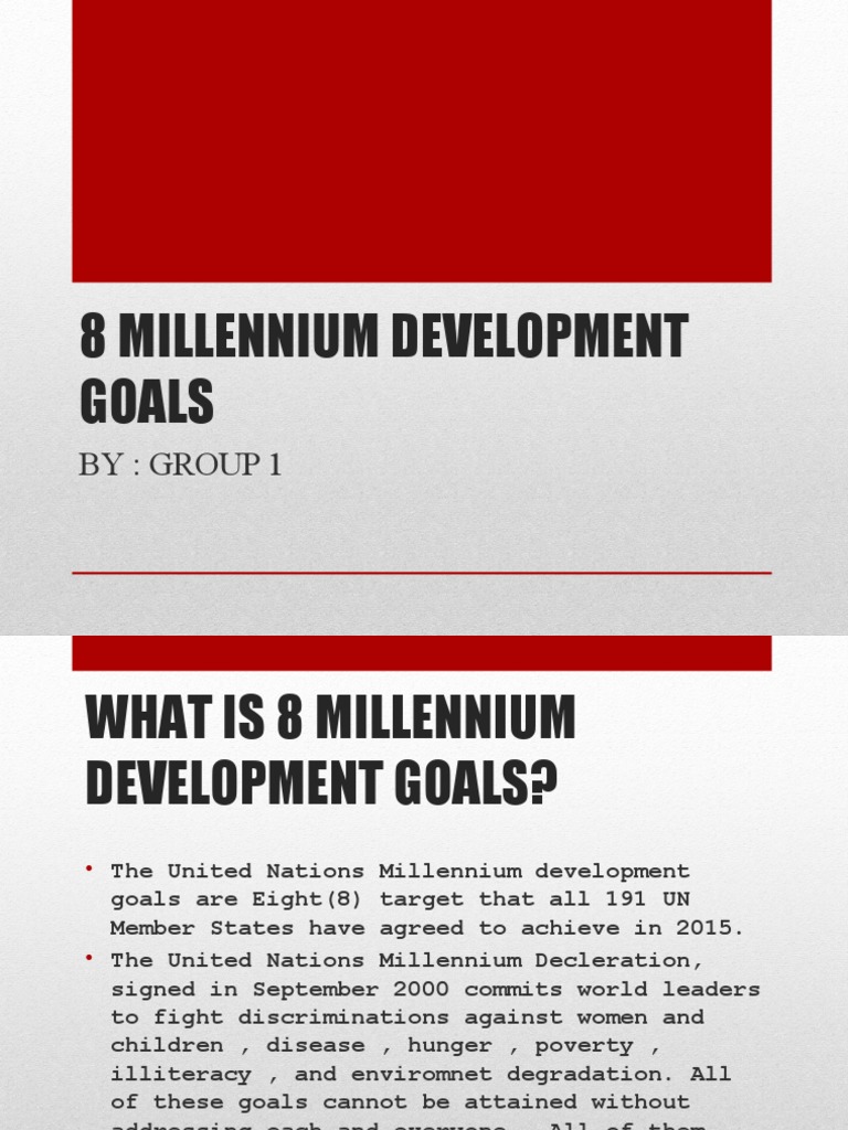 Overview of 8 Millennium Development Goals | PDF | Maternal Health | Hunger