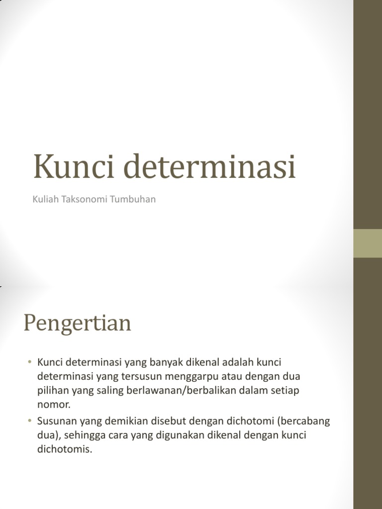 Fungsi dan Bentuk Kunci Determinasi | PDF