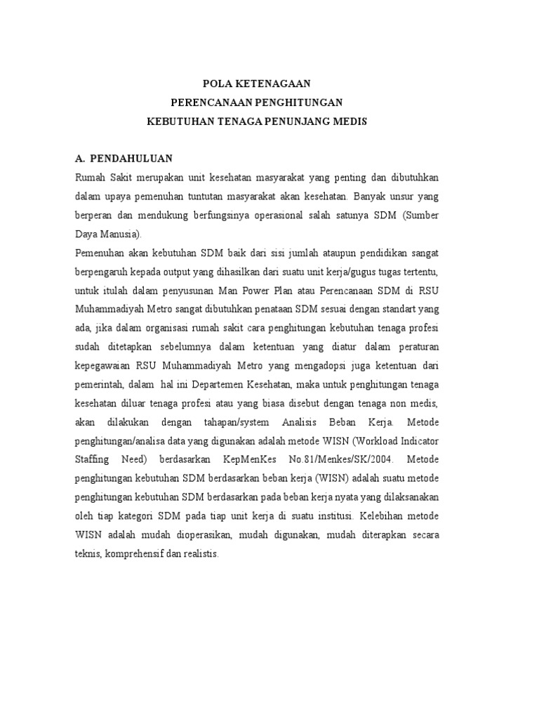 Pola Ketenagaan | PDF