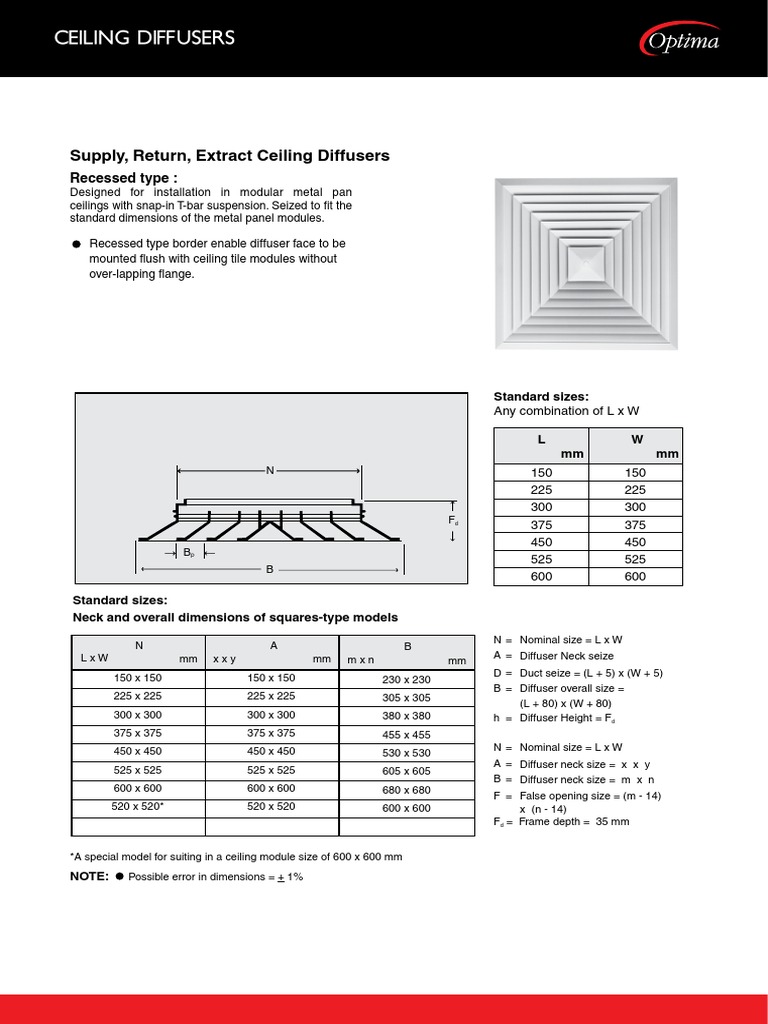Ceiling Diffusers | PDF | Duct (Flow) | Building Engineering