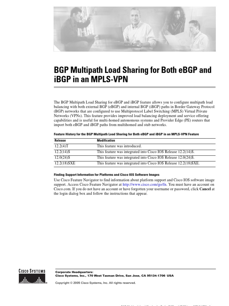 BGP Multipath Load Sharing For Both eBGP and Ibgp in An MPLS-VPN | PDF ...