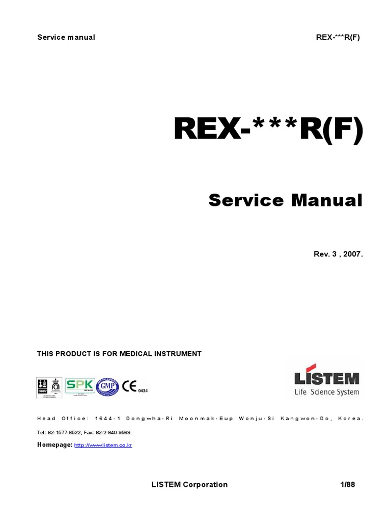 REX-R F Service Manual Rev3 E | PDF | Radiation Protection | Vacuum Tube