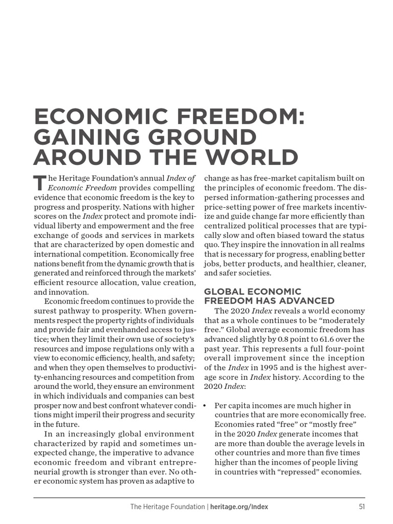 Economic Freedom's Global Impact | PDF | The Heritage Foundation ...