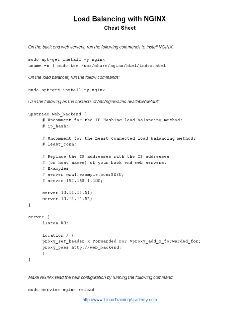 NGINX Load Balancing Guide | PDF | Computers | Technology & Engineering