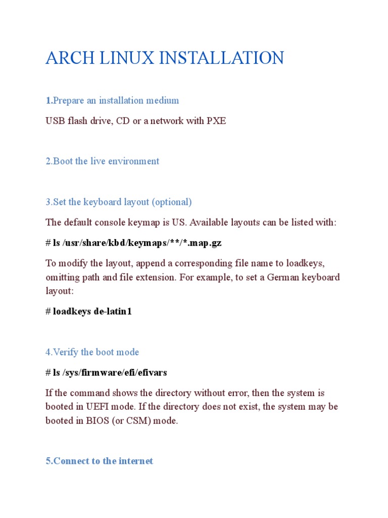 Arch Linux Installation: 1.prepare An Installation Medium | PDF ...
