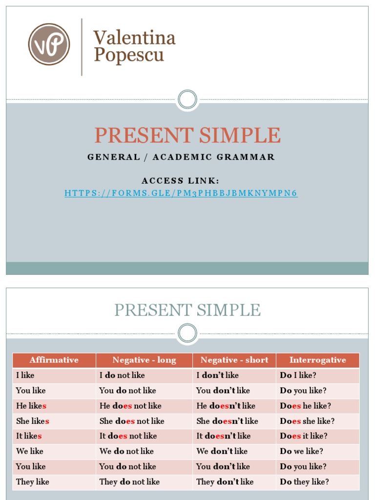 4.present Simple | Download Free PDF | Syntax | Languages