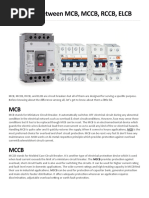 MCB, MCCB, Elcb | PDF | Fuse (Electrical) | Electric Power