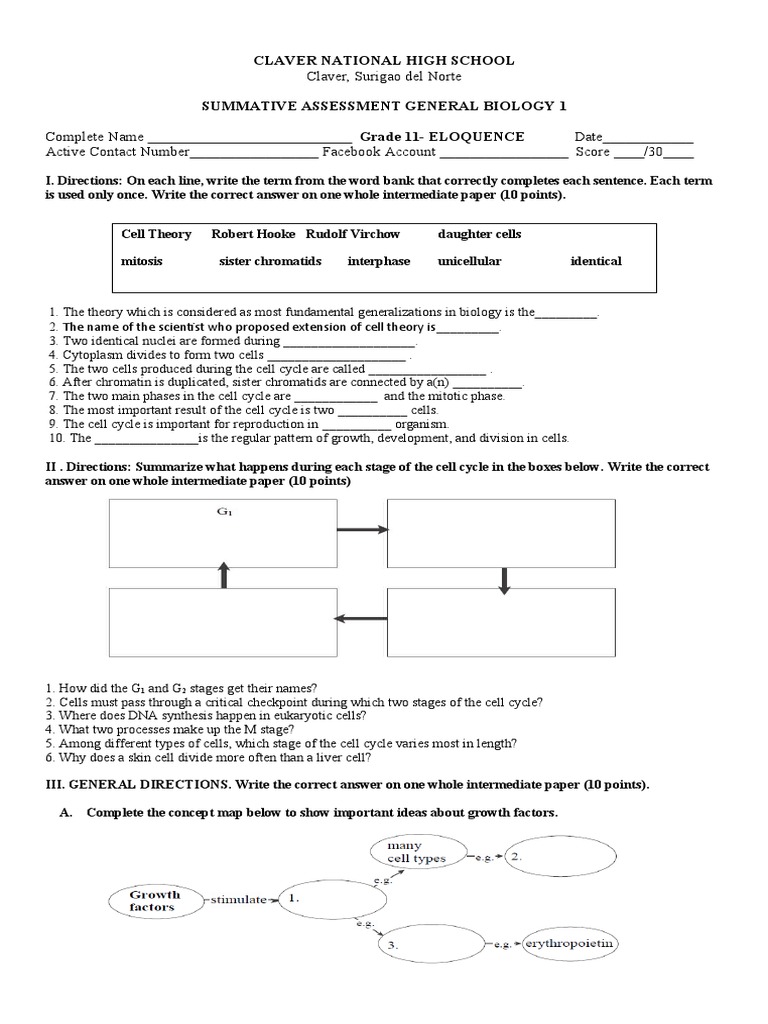 General Biology 1 Cell Theoryquiz | PDF | Cell Cycle | Cell Growth