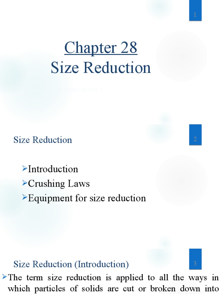 Size Reduction Techniques & Laws | PDF | Mill (Grinding) | Nature