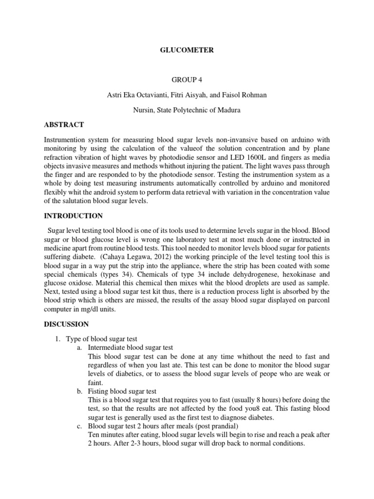 Group 4 - Glucometer | PDF | Glycated Hemoglobin | Medical Tests