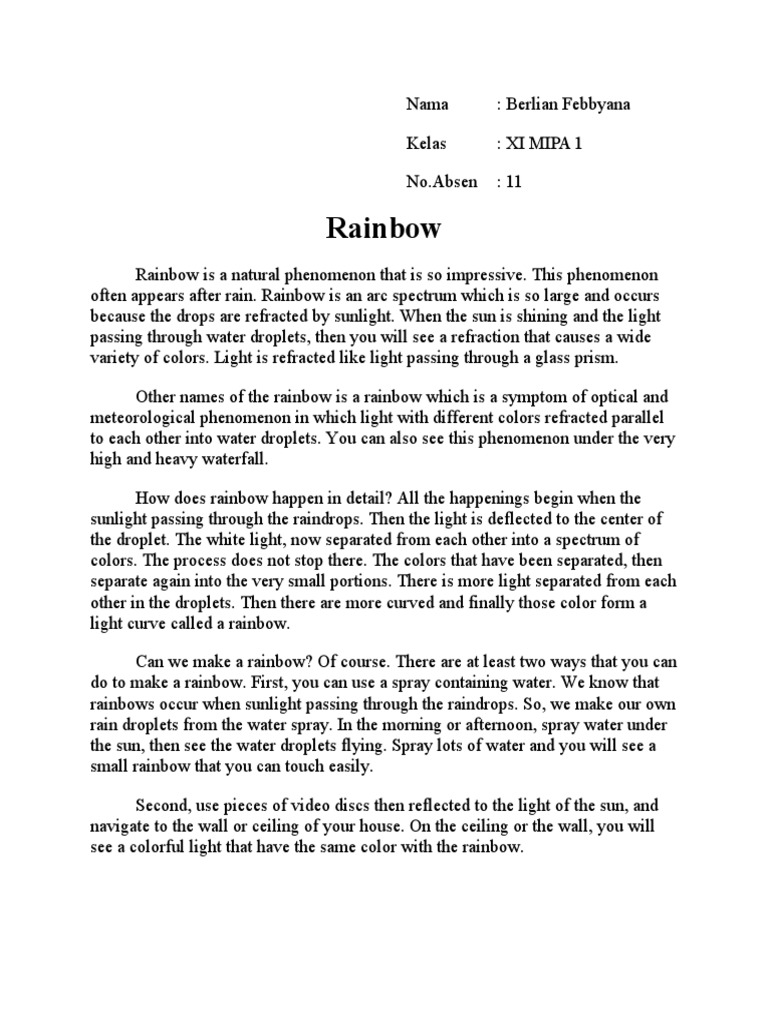 How Rainbows are Formed | PDF