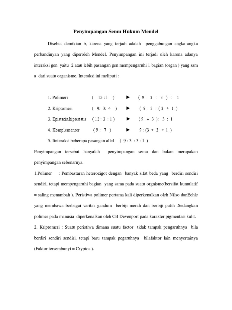 Penyimpangan Semu Hukum Mendel | PDF
