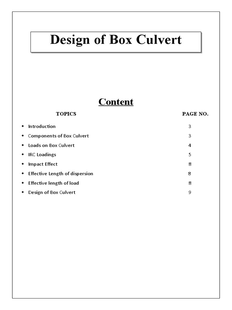 Design of Box Culvert | PDF | Bridge | Pressure