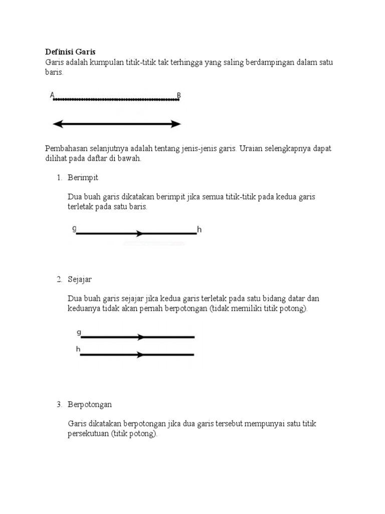 Definisi dan Jenis Garis dalam Matematika | PDF | Sains & Matematika