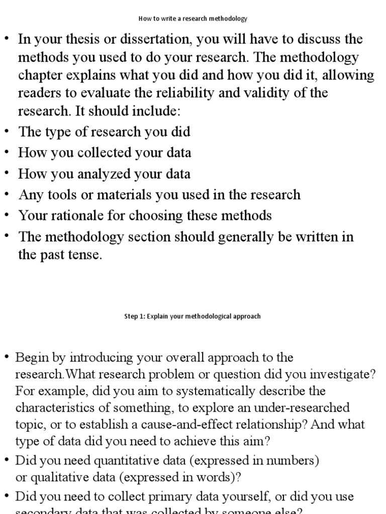 How To Write A Research Methodology | PDF | Survey Methodology ...
