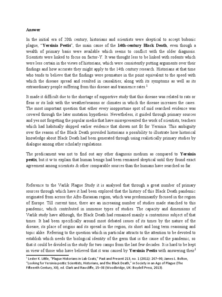 Black Death Assignment | PDF | Black Death | Communicable Diseases