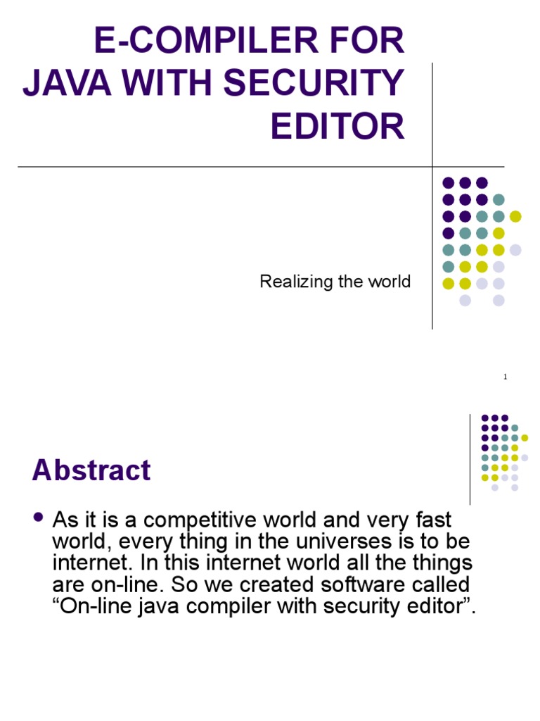 E-Compiler For Java With Security Editor | PDF | Encryption | Java (Programming Language)