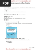 Pair of Linear Equations in Two Variables Class 10 Worksheet Maths ...