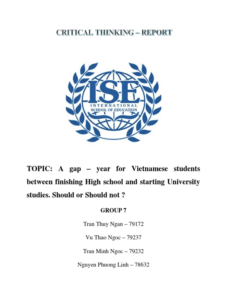 Critical Thinking Report | Download Free PDF | Volunteering | Employment