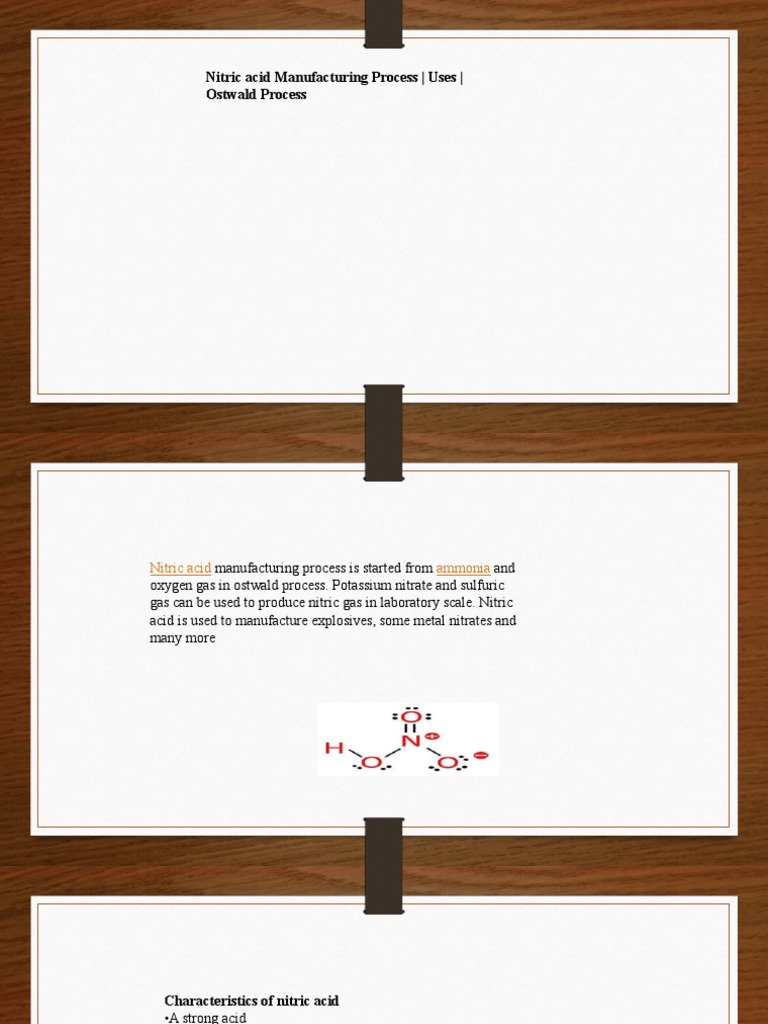 Nitric Acid Manufacturing Process - Uses - Ostwald Process | PDF ...