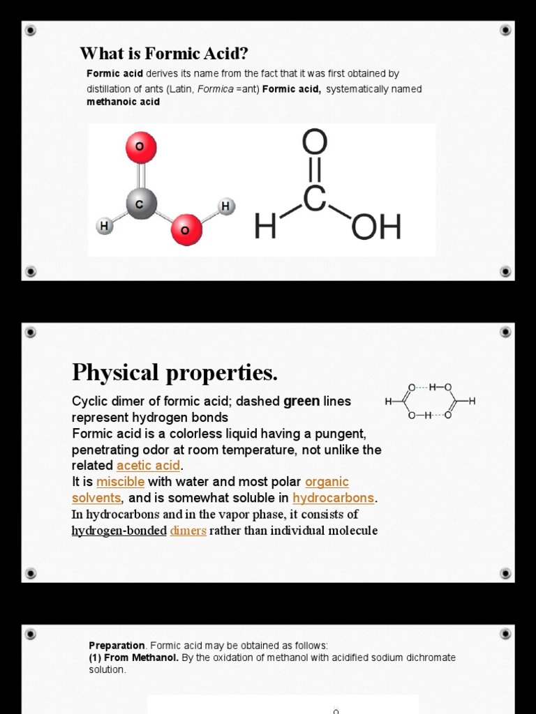 Formic Acid | PDF | Molecules | Chemical Elements