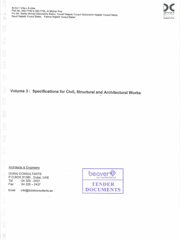Civil Specification | PDF