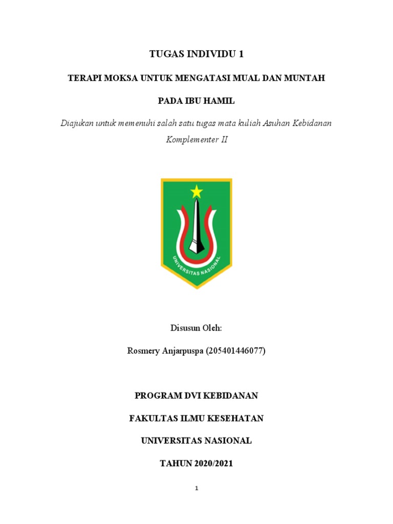 TUGAS INDIVIDU Rosmery Anjarpuspa Komplementer Terapi Moksa | PDF ...