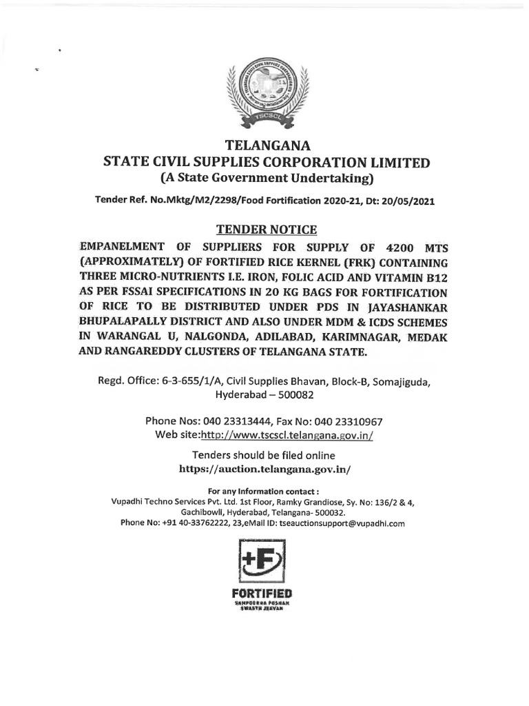 Telangana Tender | PDF