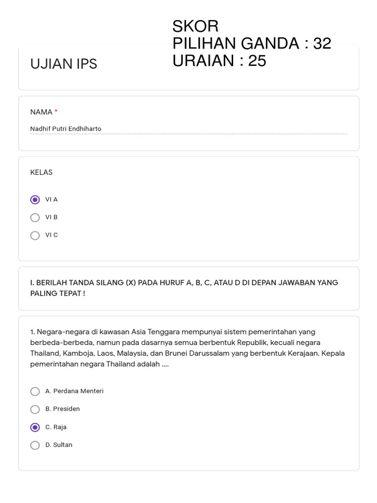 Jawaban Nadhif Ips | PDF