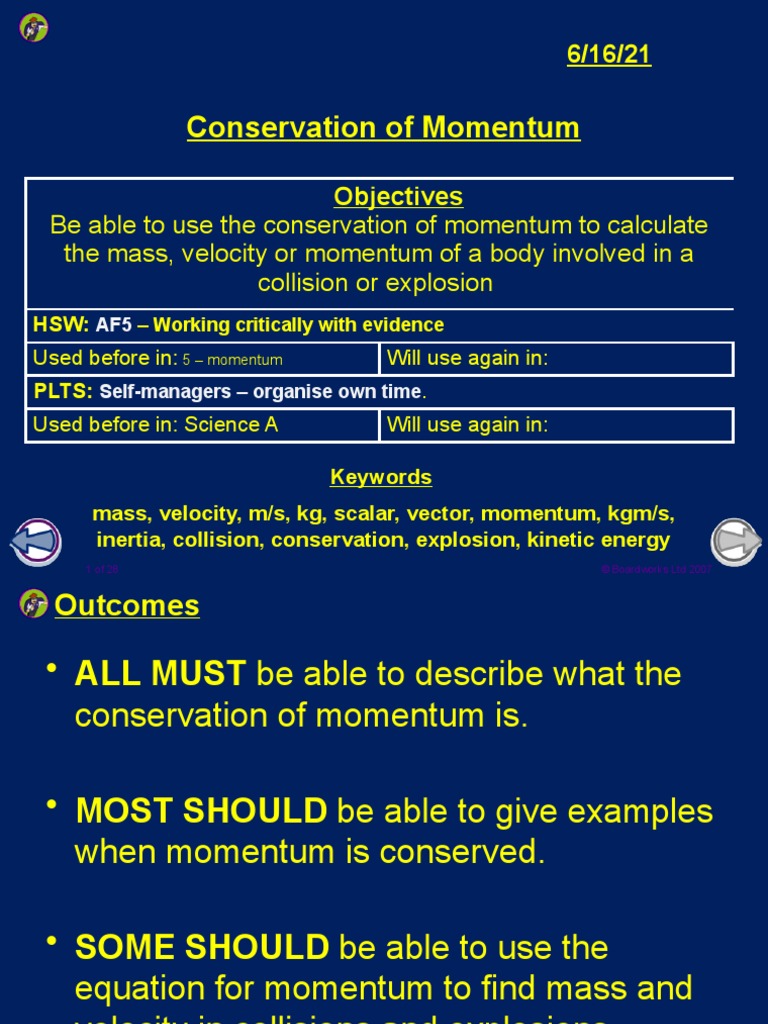 Conservation of Momentum | PDF | Momentum | Collision