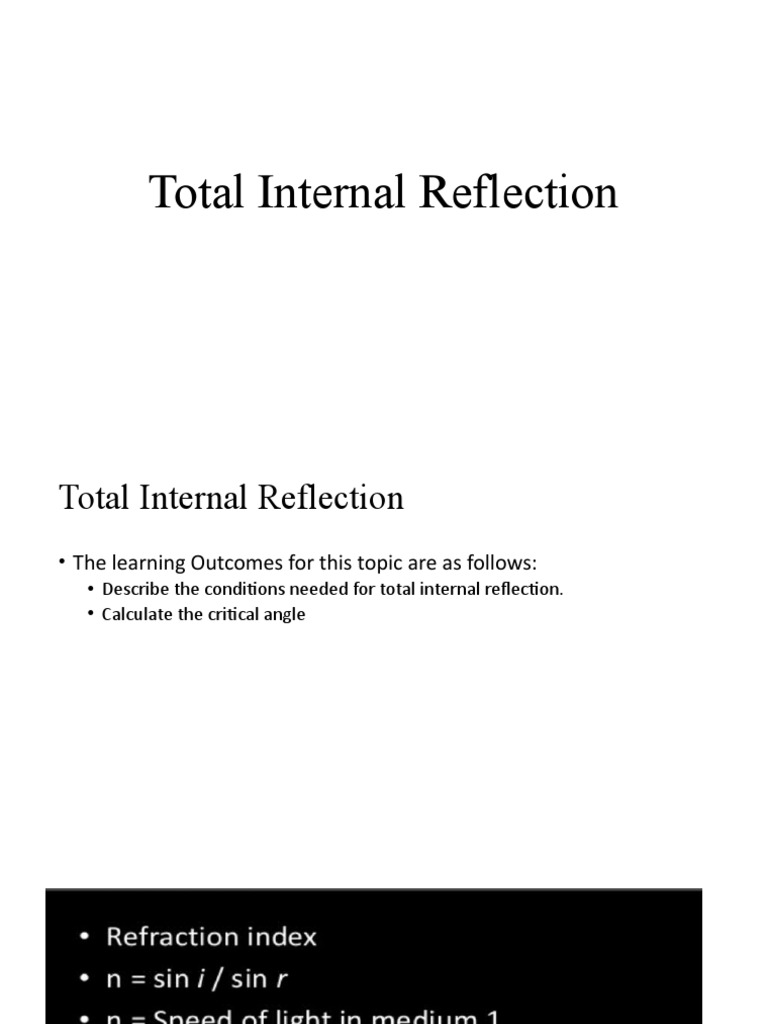 Total Internal Reflection | PDF