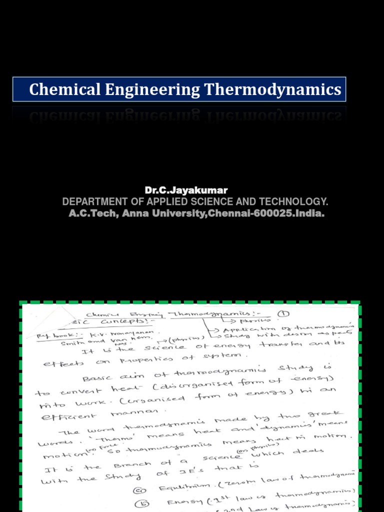Chemical Engineering Thermodynamics | PDF