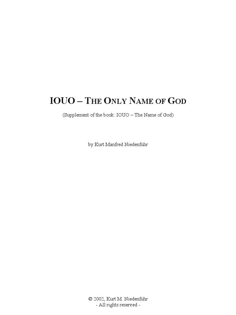 IOUO - The Only Name of God | PDF | Tetragrammaton | Septuagint