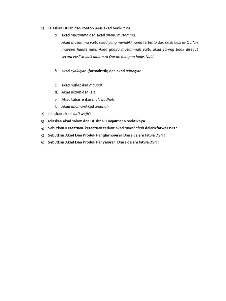 Jawaban Ragam Akad | PDF