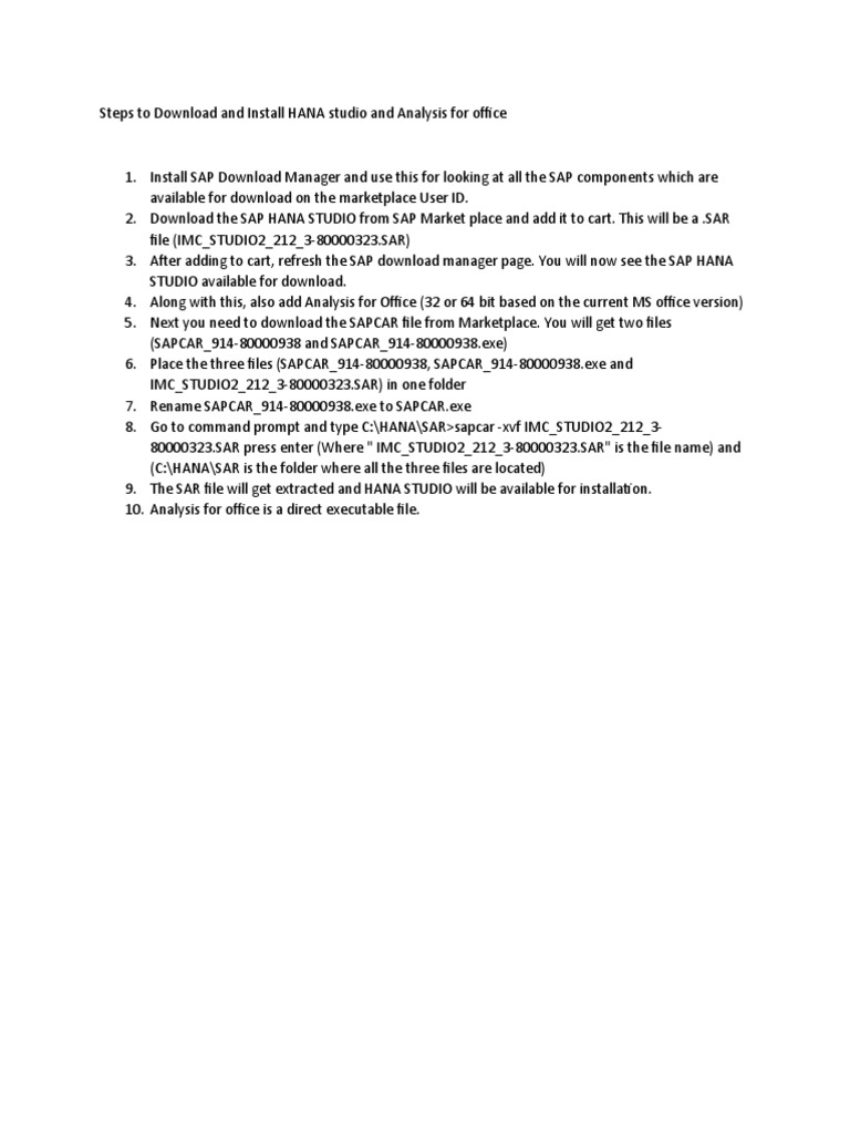 SAP HANA Studio Installation Guide | PDF