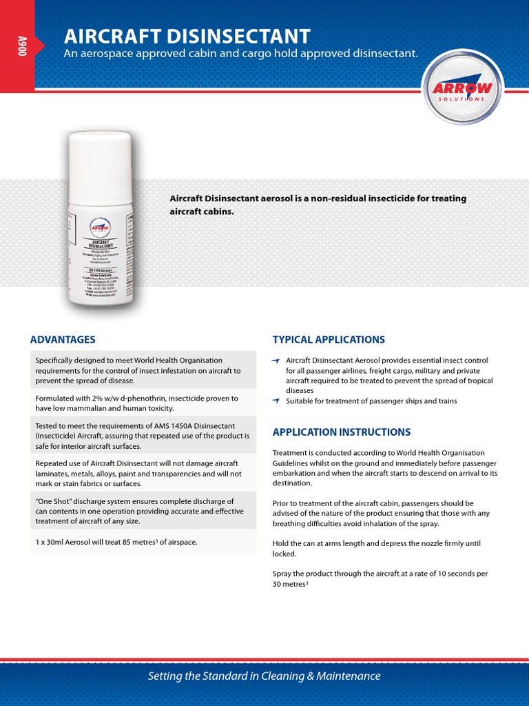 Aircraft Disinsectant: An Aerospace Approved Cabin and Cargo Hold ...