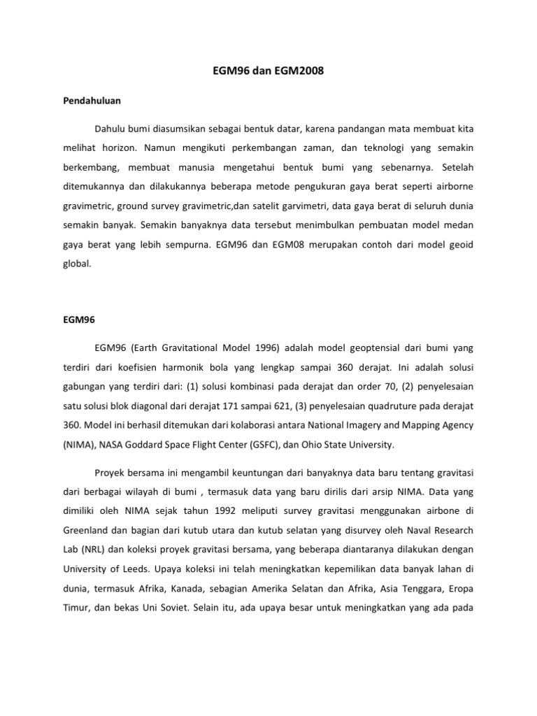 Model EGM dan Geoid 2008 | PDF | Sains & Matematika