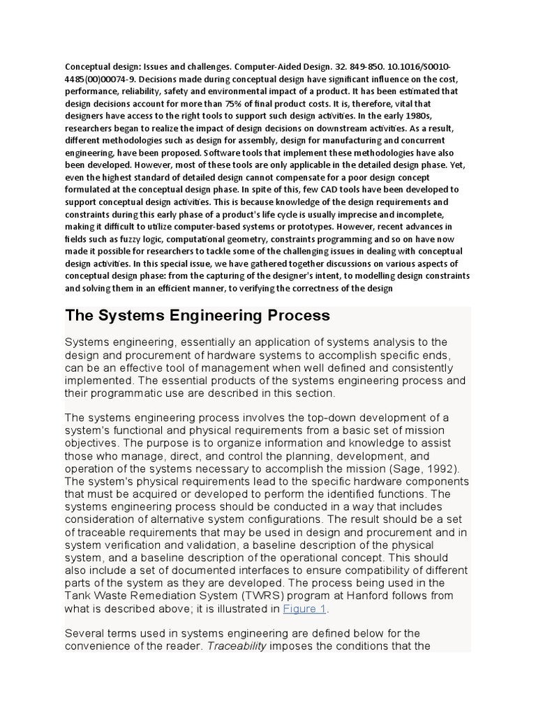 The Systems Engineering Process | PDF | Systems Engineering | Design