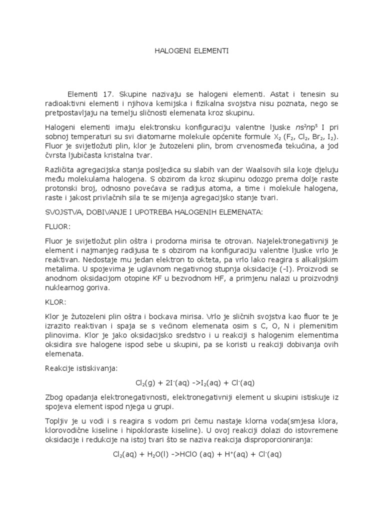 Halogeni Elementi | PDF
