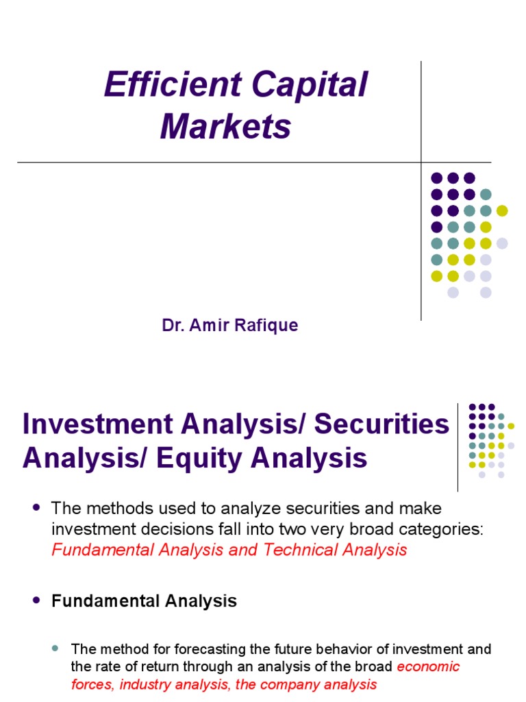 Efficient Capital Markets: Dr. Amir Rafique | PDF | Efficient Market ...