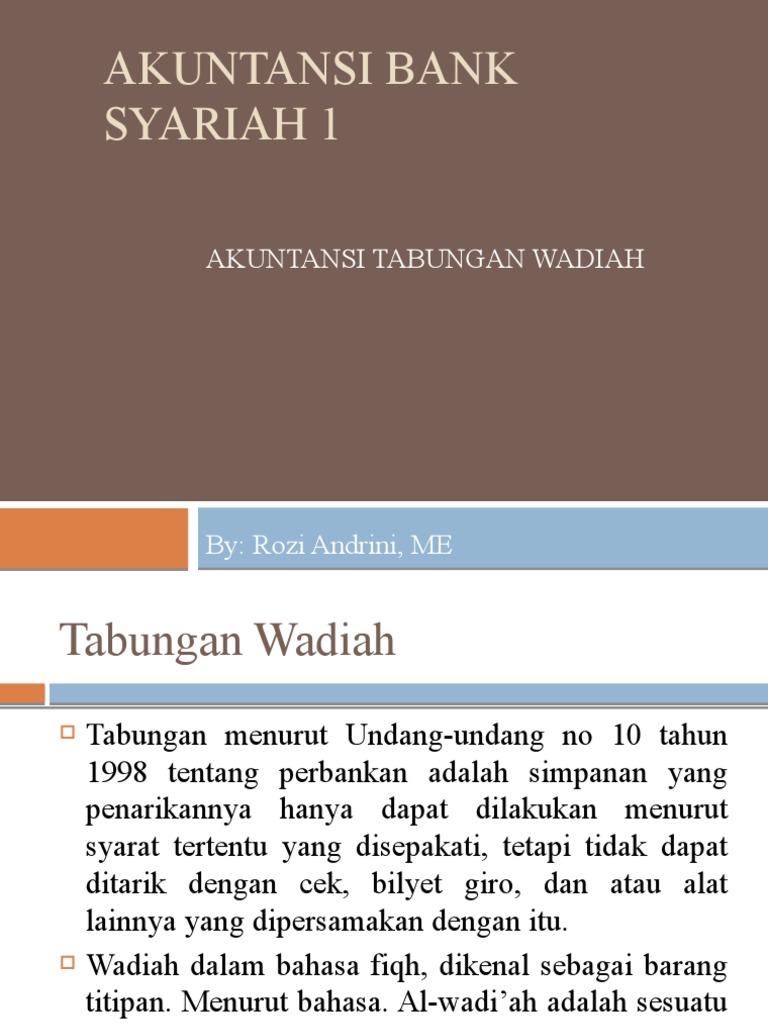 Akuntansi Tabungan Wadiah | PDF | Bisnis | Pengelolaan Keuangan & Uang